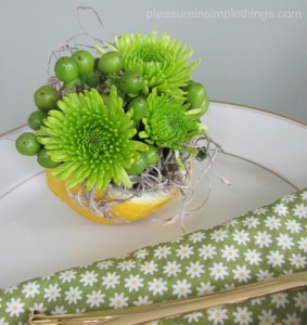 lemon floral place setting — pleasure in simple things