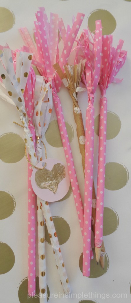 polka dot fringed pencils diy — pleasure in simple things